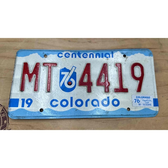 Design | Colorado Centennial License Plate Vintage 1976 Passenger Car ...